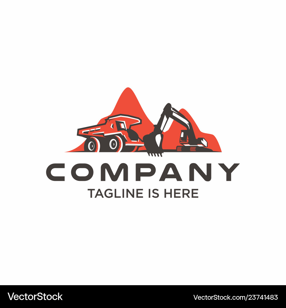 Mining industry logo template Royalty Free Vector Image