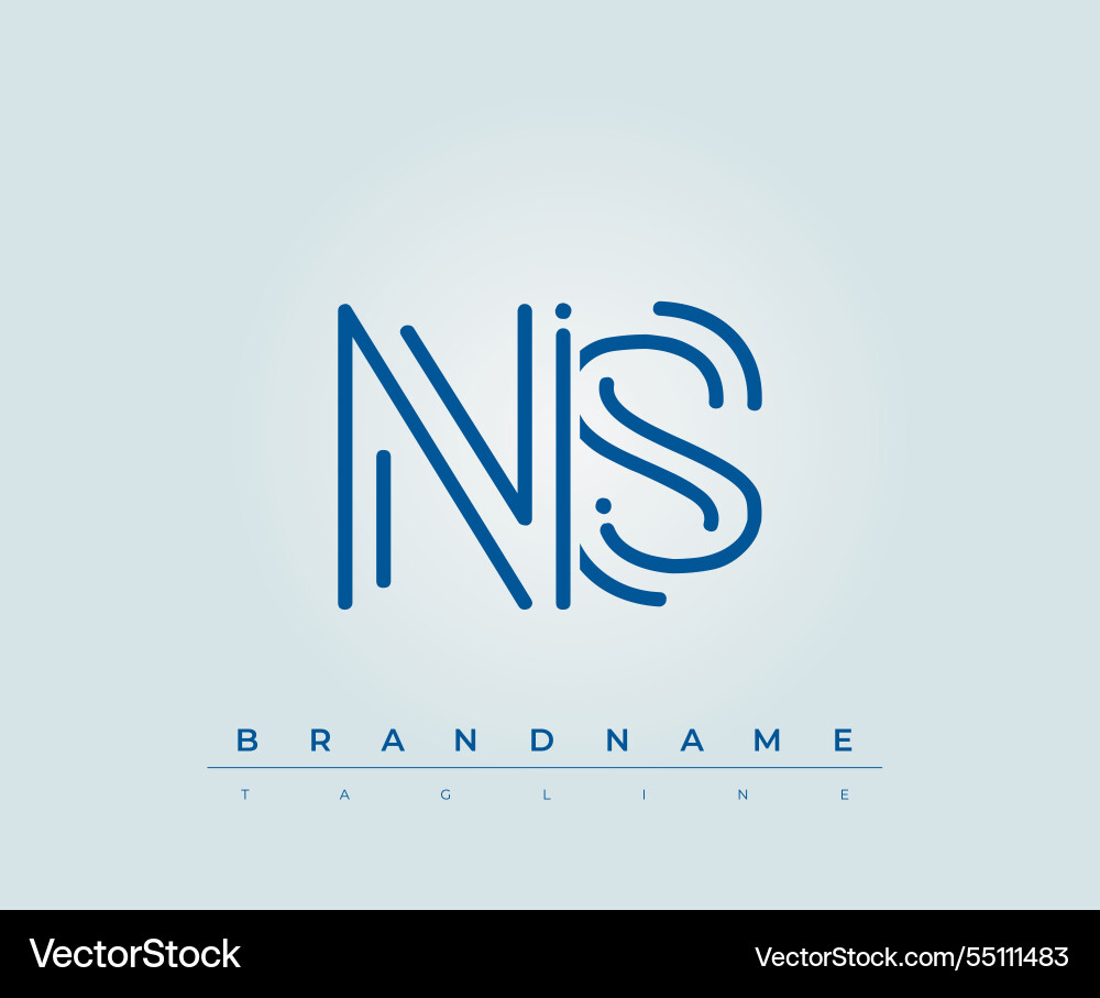 Ns technology letter logo template Royalty Free Vector Image