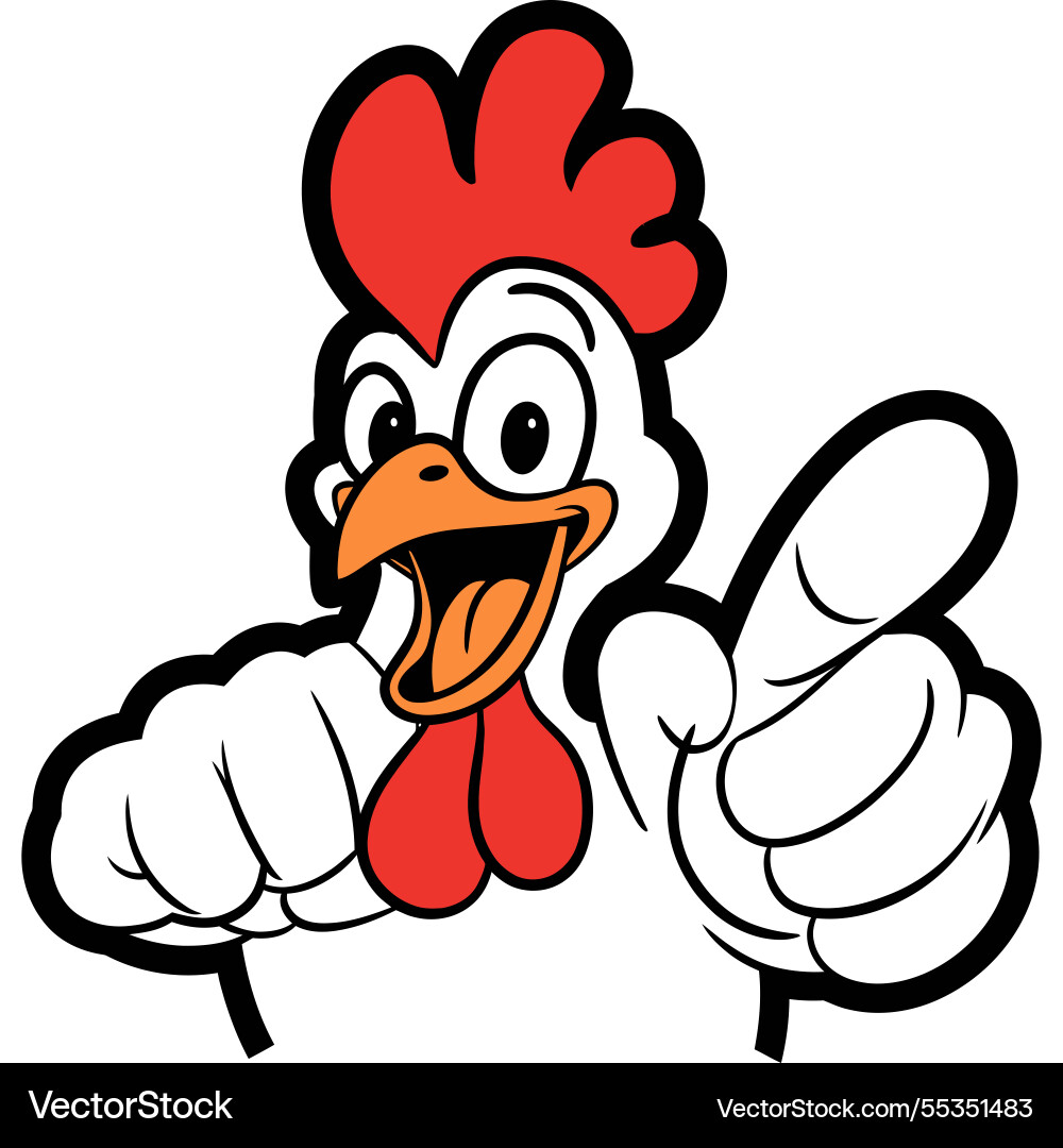 Smiling chicken character Royalty Free Vector Image