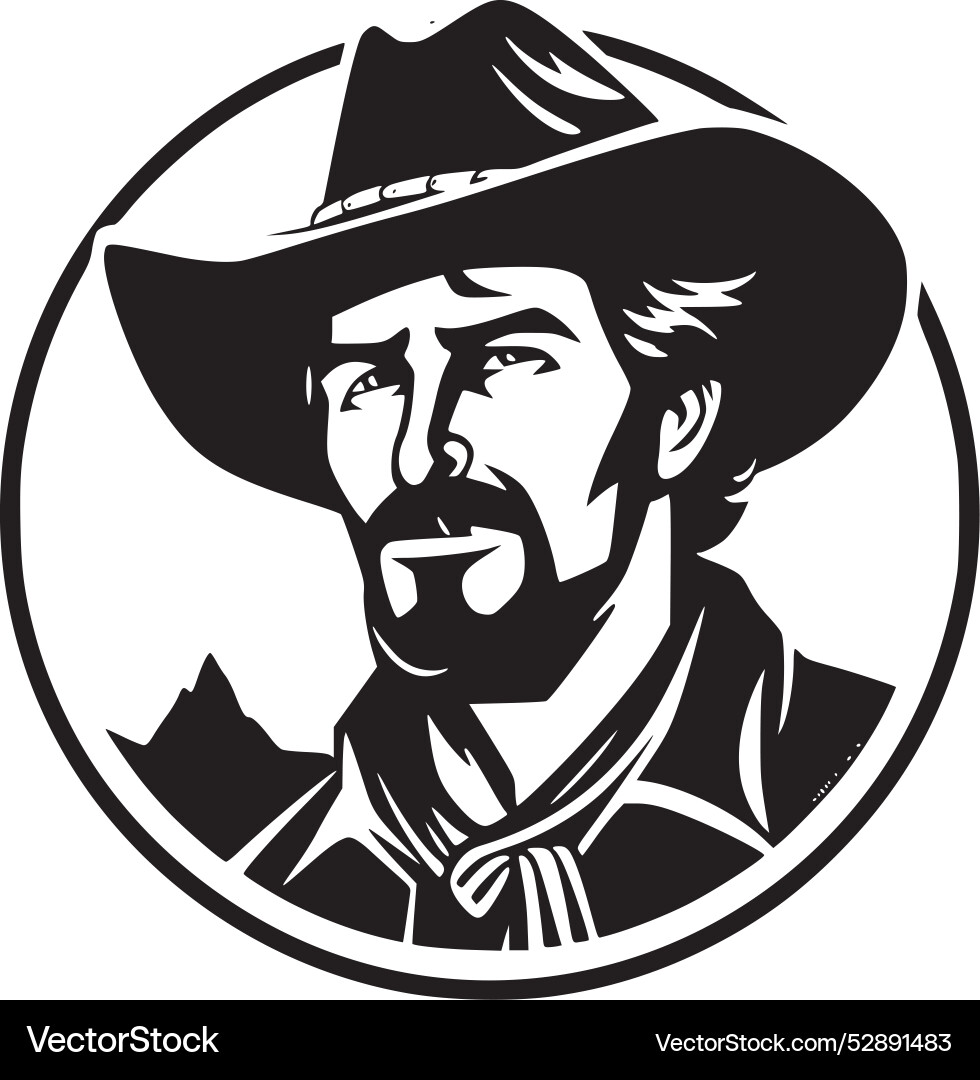 Western - minimalist and flat logo Royalty Free Vector Image