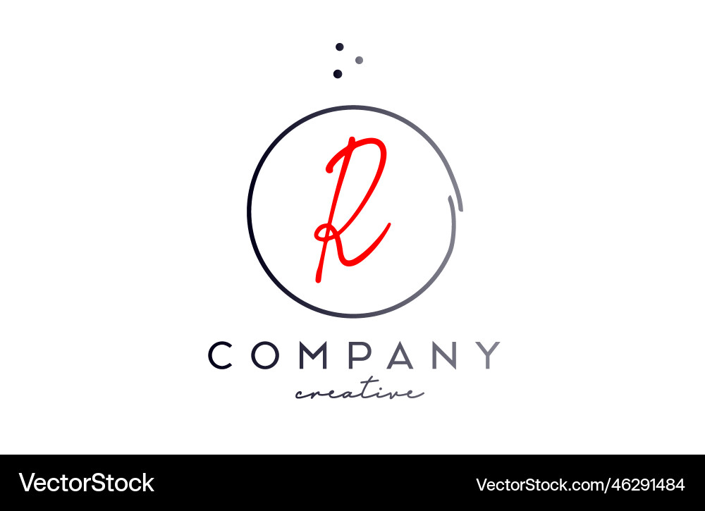 Circle r handwritten alphabet letter logo Vector Image