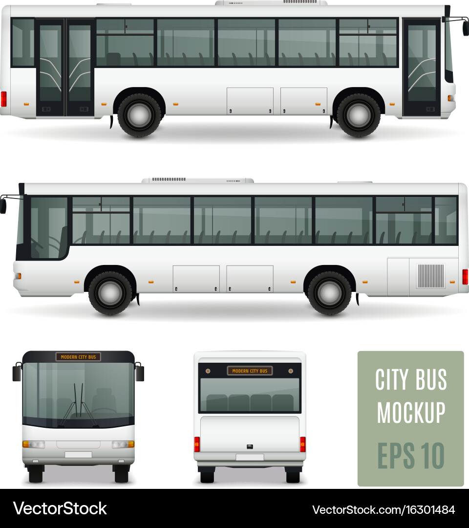City Bus Advertising Mockup – Royalty-Free Vector | VectorStock