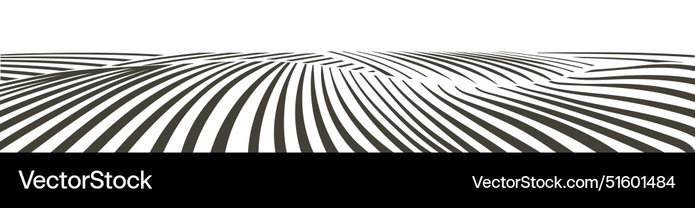 Farm field landscape on small hills furrows Vector Image