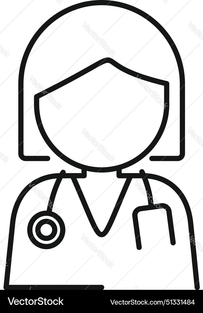 Female doctor line icon Royalty Free Vector Image