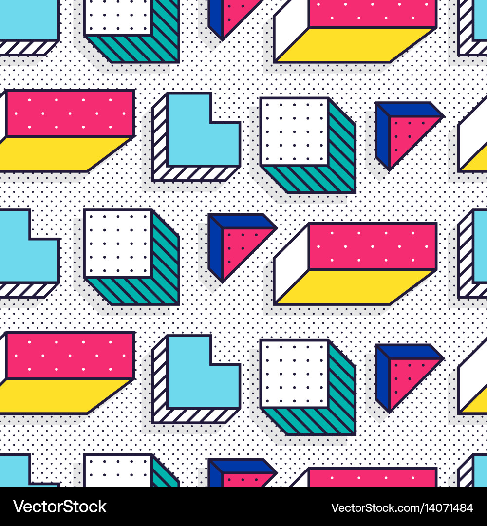 Geometric Memphis Style Pattern Royalty Free Vector Image