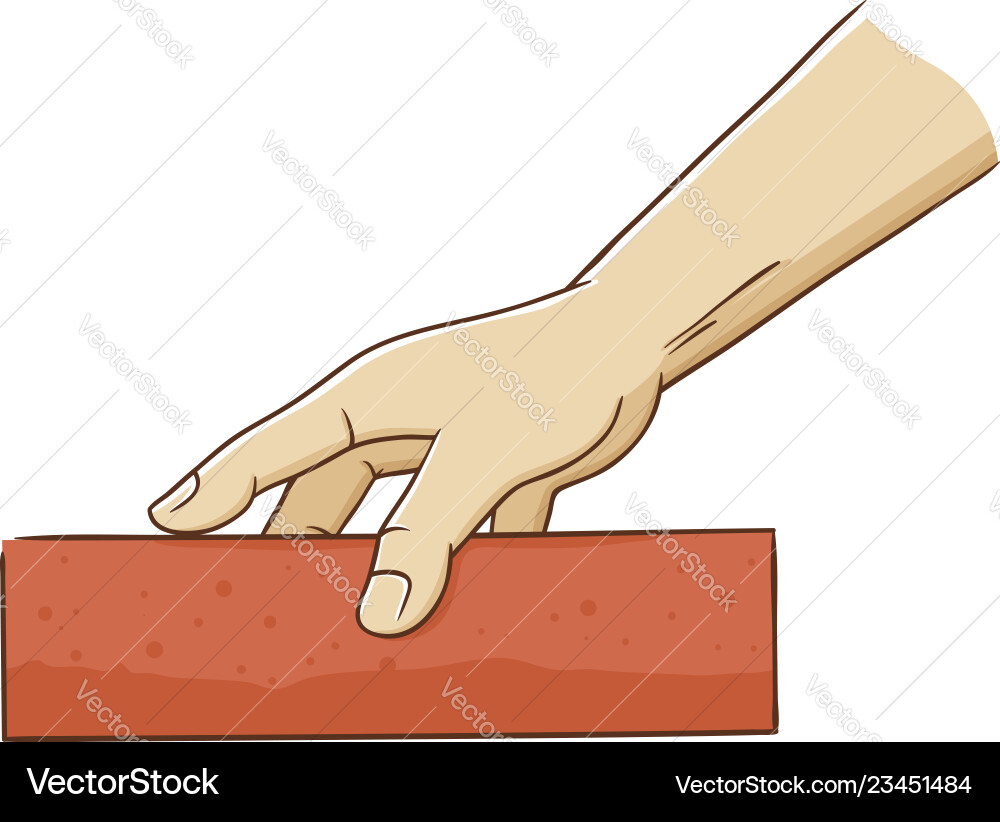 Hand Placing Brick Royalty Free Vector Image - VectorStock