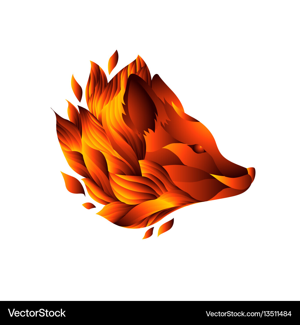 Icon of decorative fox head Royalty Free Vector Image