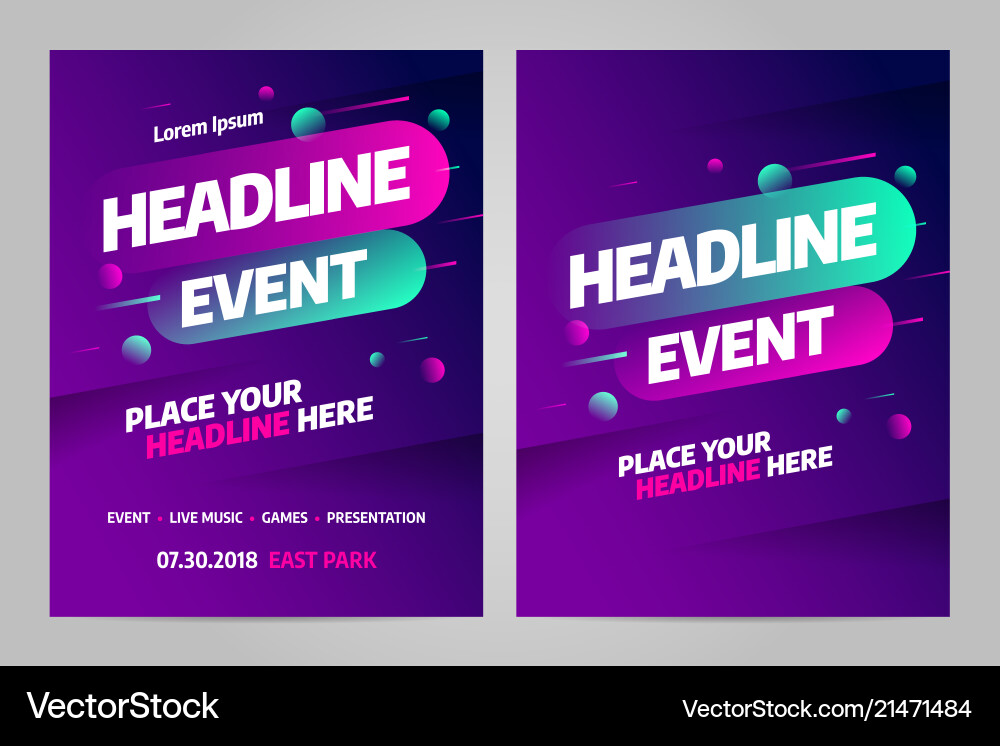 Layout design template for event Royalty Free Vector Image
