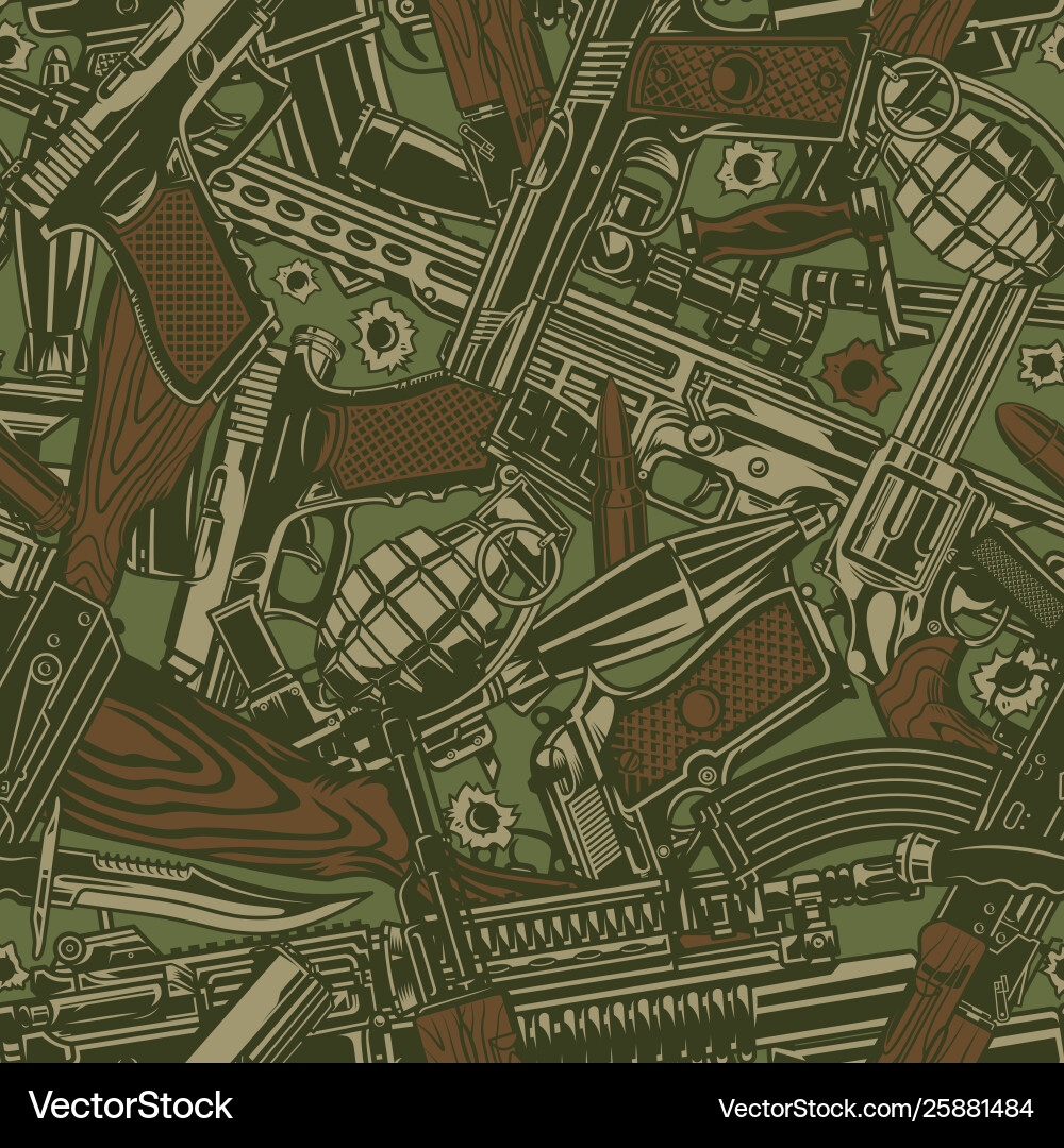 Military Seamless Pattern - Weapons Royalty Free Vector