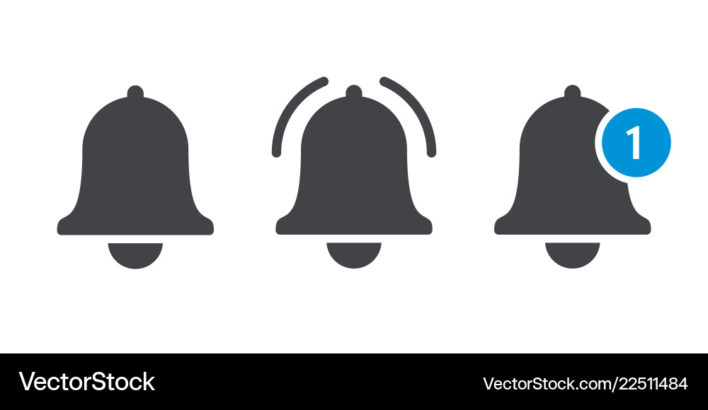 Notification message bell icon Royalty Free Vector Image