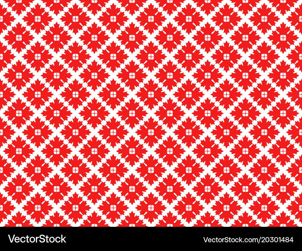 Red maple canada seamless pattern Royalty Free Vector Image