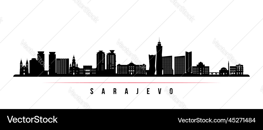 Sarajevo skyline horizontal banner Royalty Free Vector Image