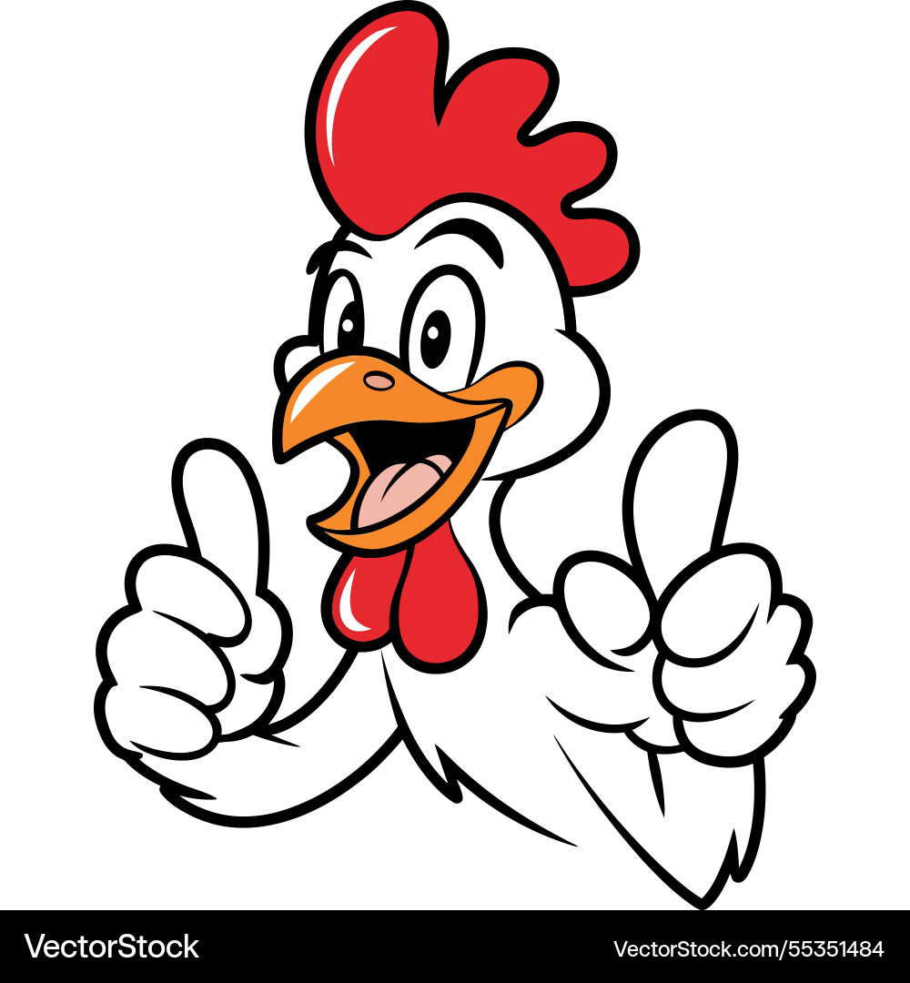 Smiling chicken character Royalty Free Vector Image