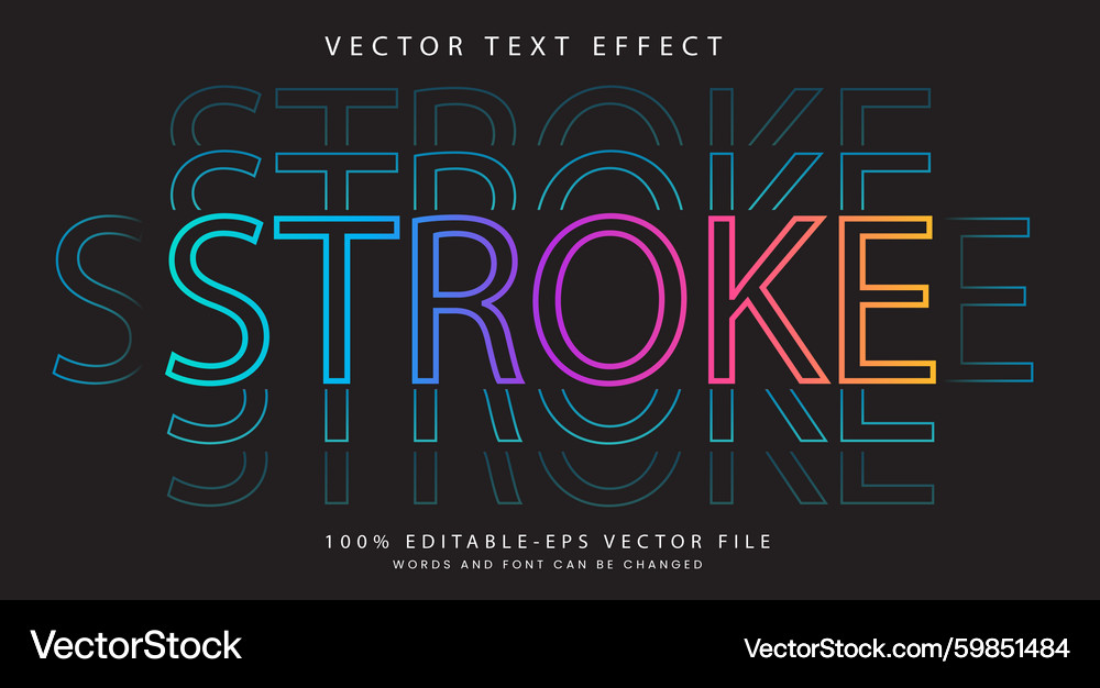 Stroke Text Style Template – Royalty-Free Vector | VectorStock