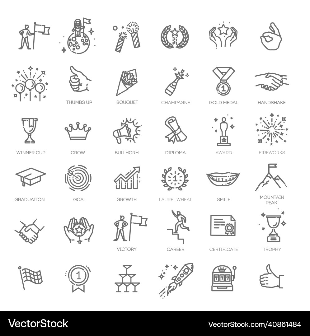 Success awards achievement elements Royalty Free Vector