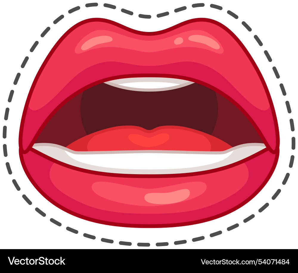 Vibrant cartoon of red lips talking Royalty Free Vector