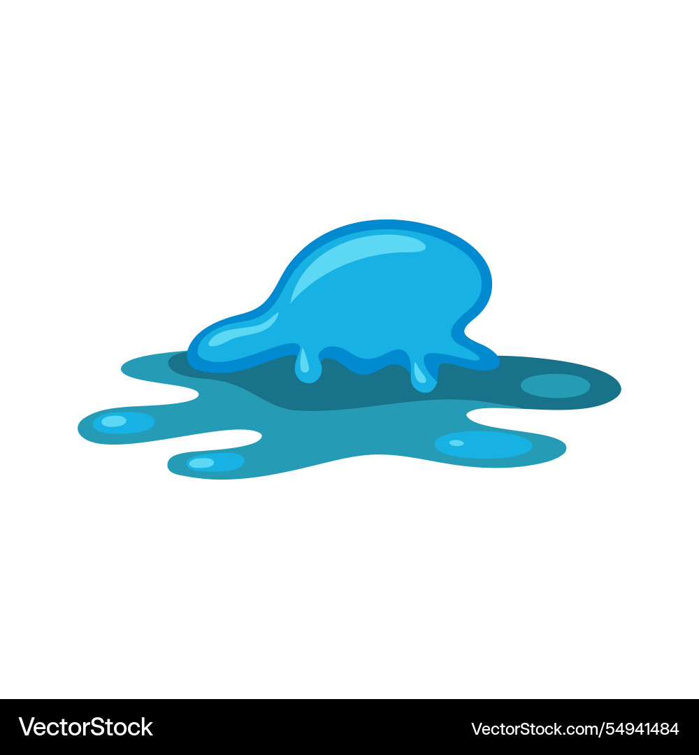 Water spill puddle and droplets isolated flat Vector Image