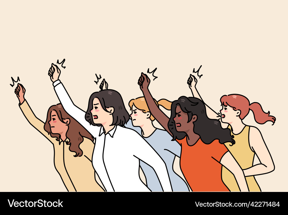 Women activist on protest for equal rights Vector Image