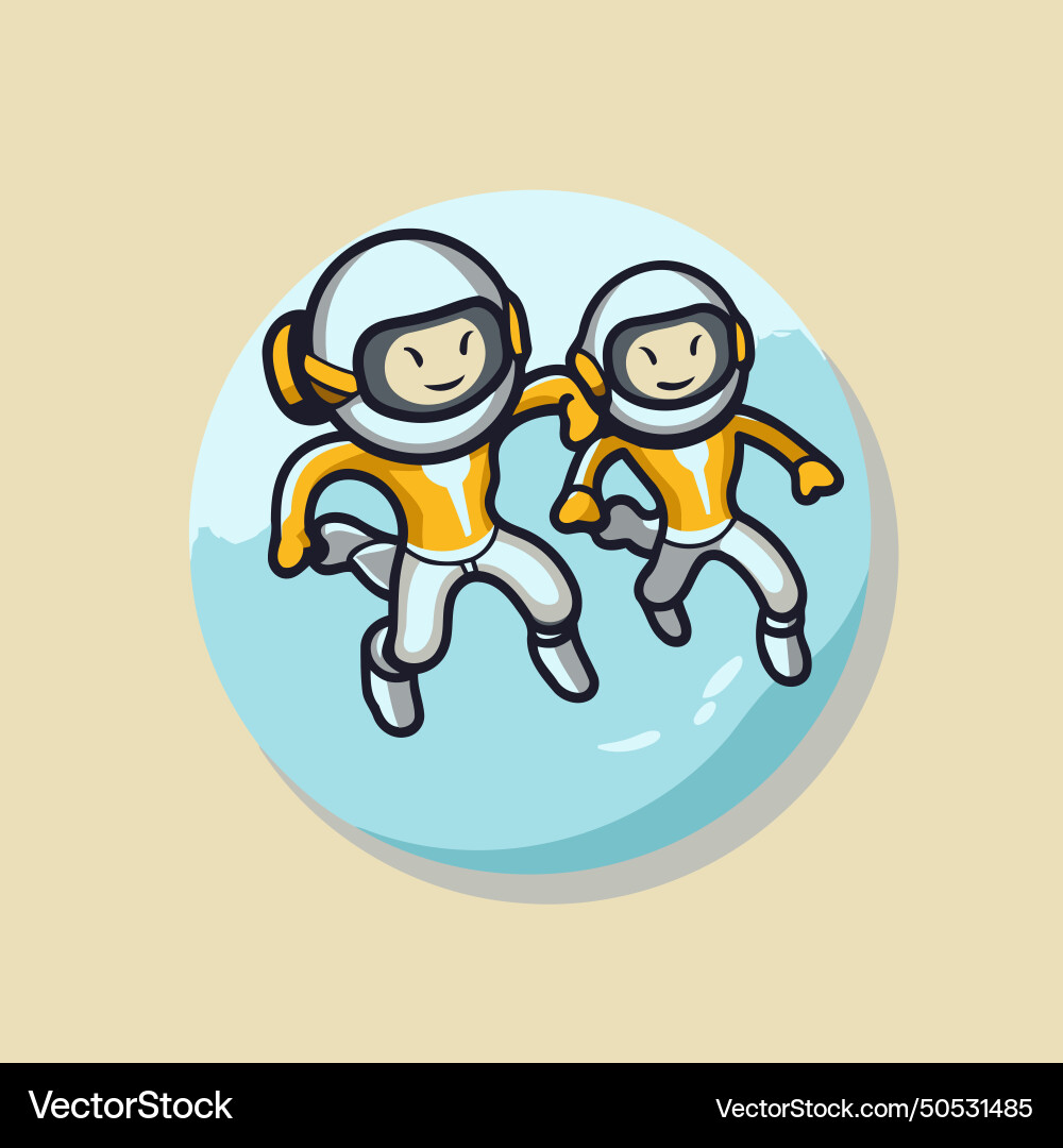 Astronaut and in space cartoon style Royalty Free Vector