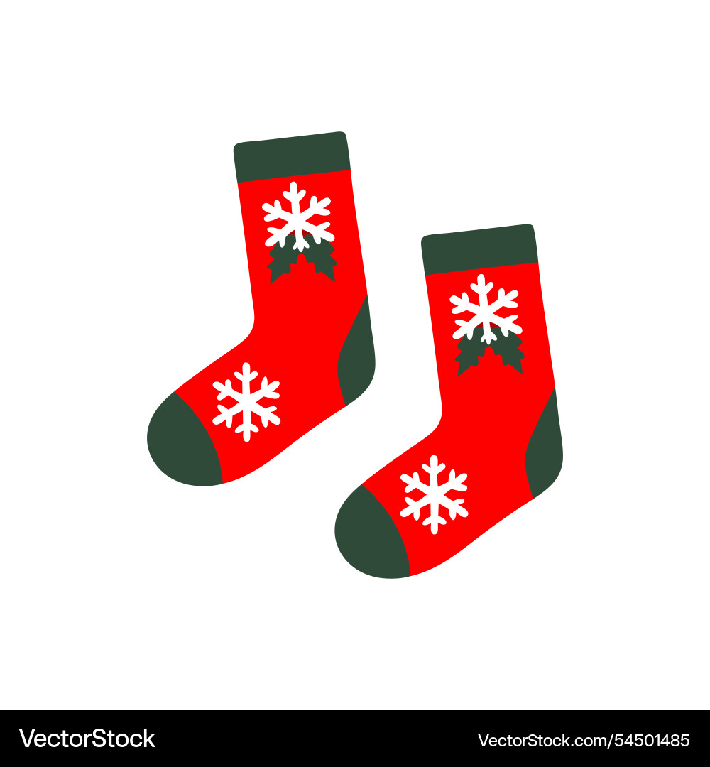 Christmas socks design - festive holiday art Vector Image