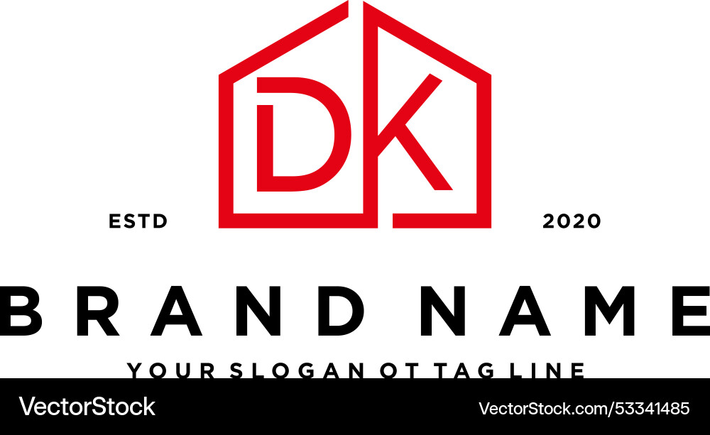 Creative letter dk home logo design concept Vector Image