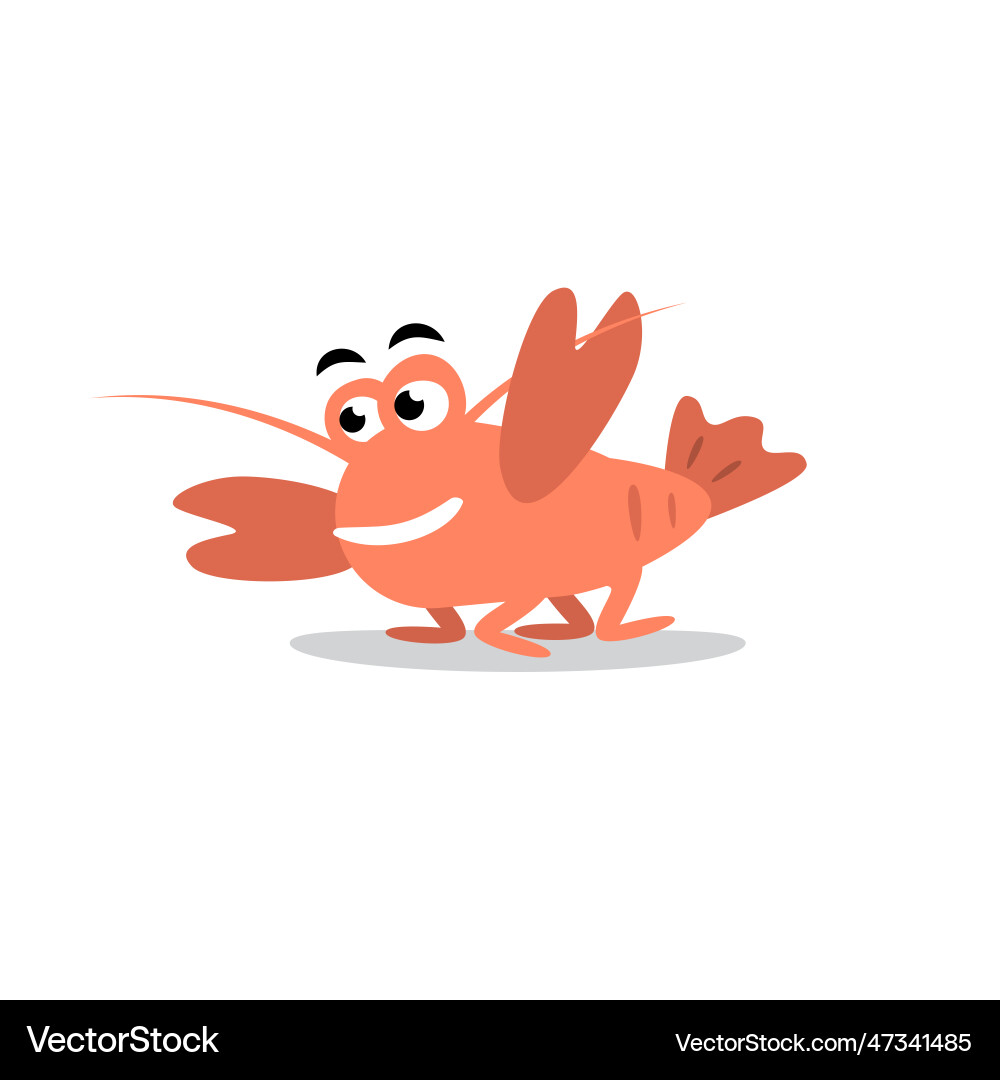 Cute happy crayfish crawfish - rock lobster Vector Image