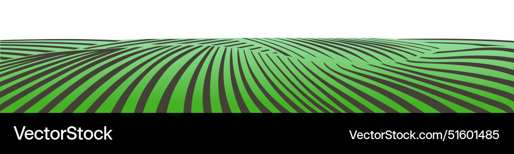 Farm field landscape on small hills furrows Vector Image