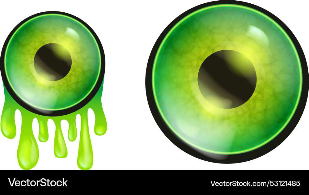 Green zombie eye with slime isolated Royalty Free Vector