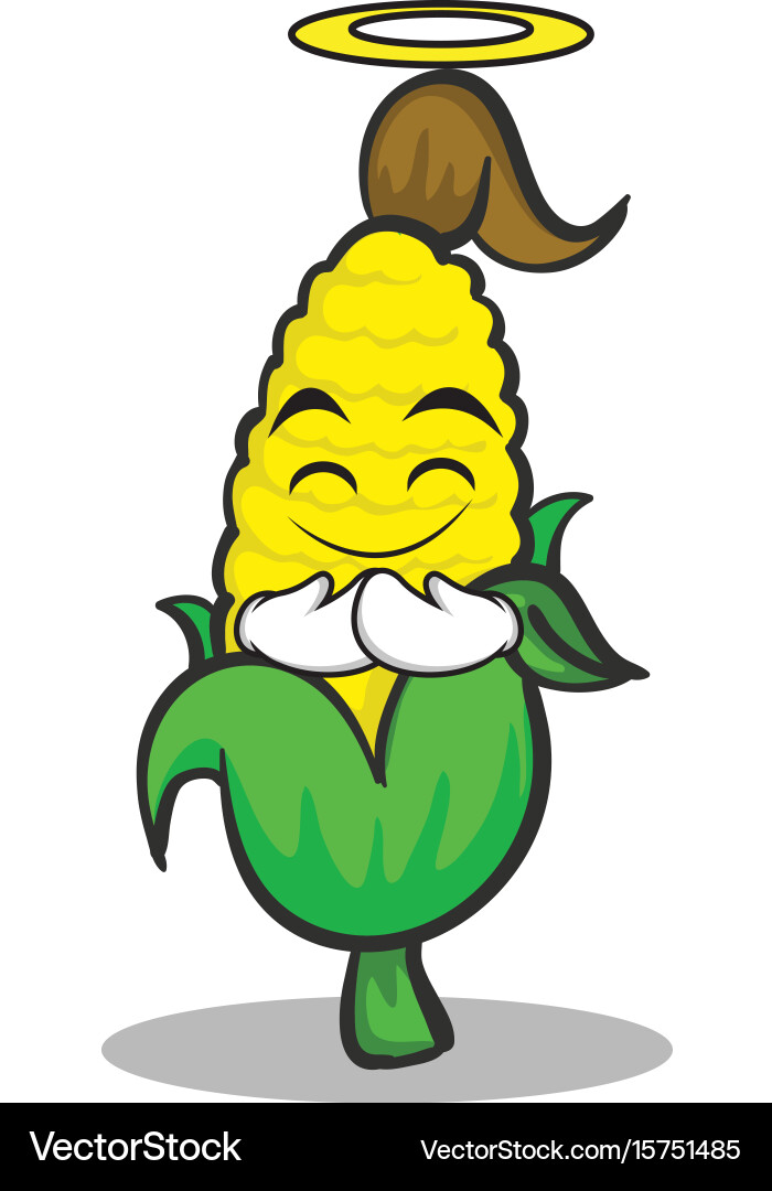 Innocent sweet corn character cartoon Royalty Free Vector