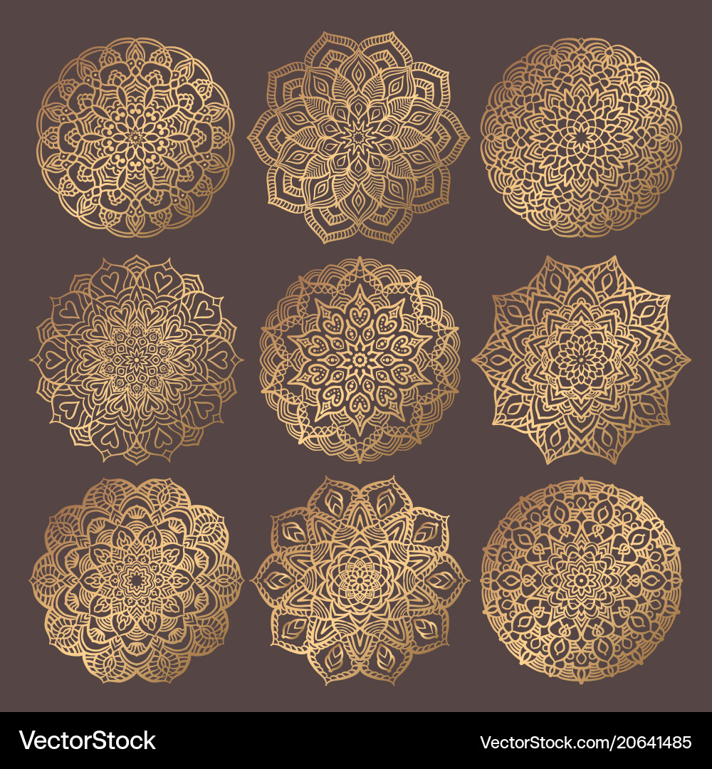 Mandala design elements collection Royalty Free Vector Image
