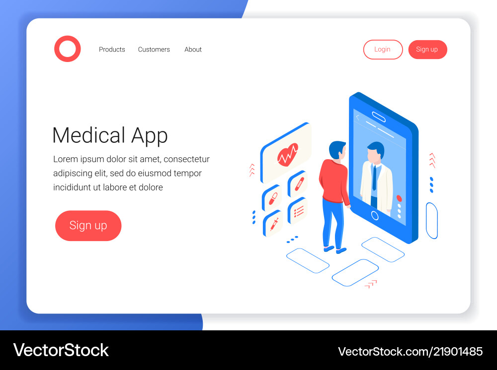 Medical consultation isometric concept Royalty Free Vector