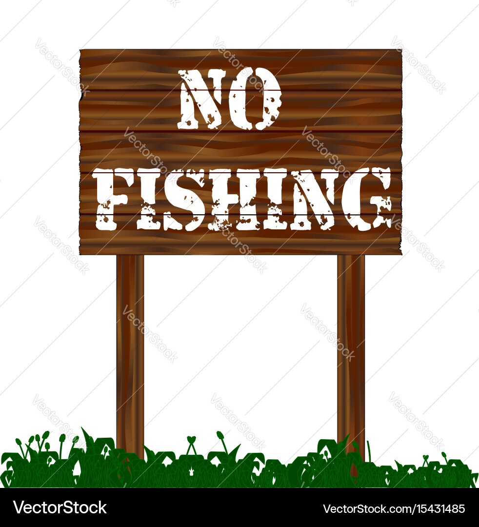 No Fishing Sign Vector