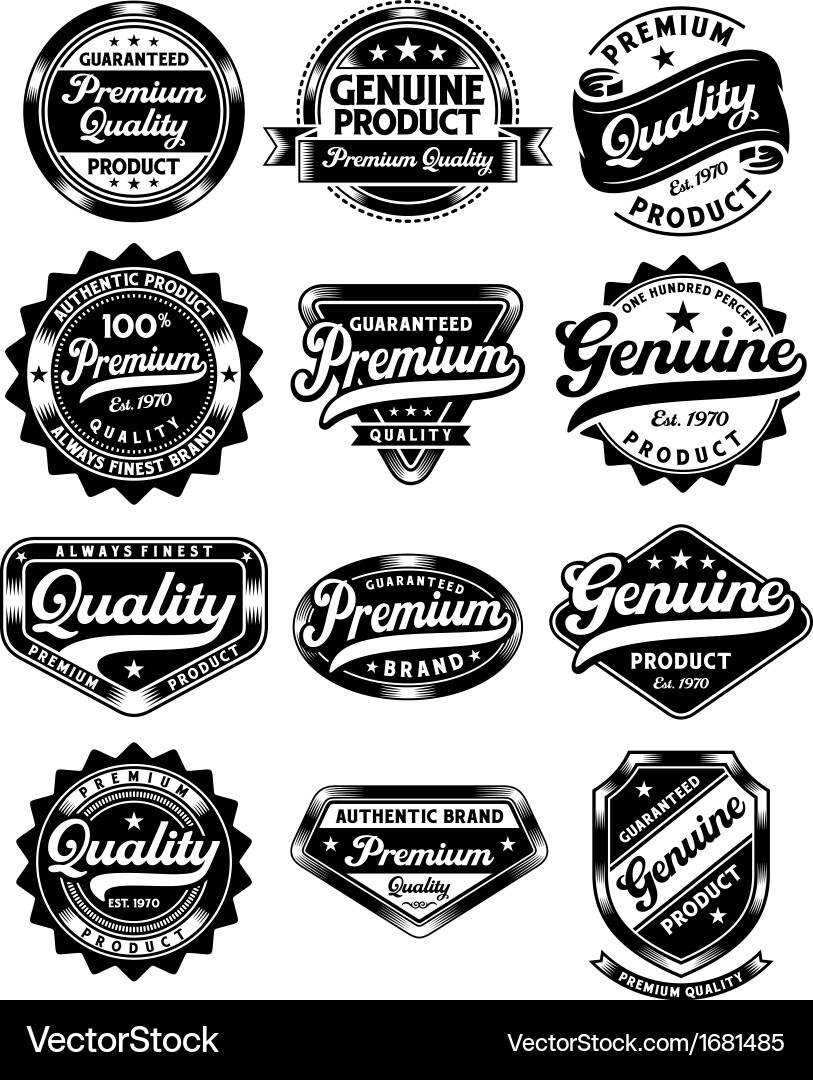 Premium Quality Label Set Royalty Free Vector Image