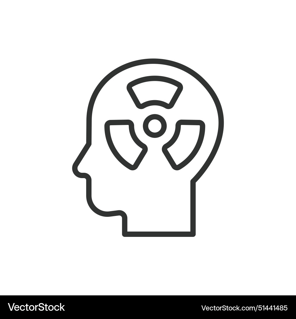 Radiotherapy in line design cancer Royalty Free Vector Image