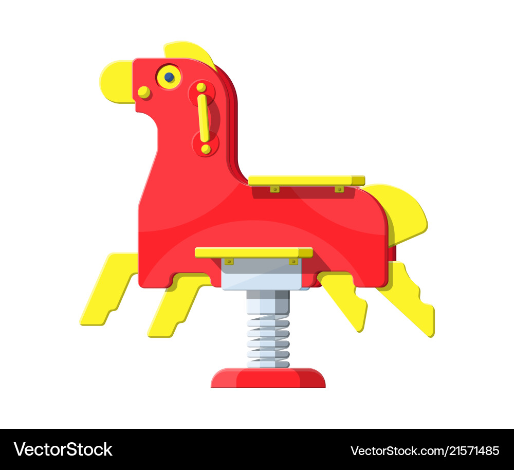 Rocking horse on white toy spring Royalty Free Vector Image