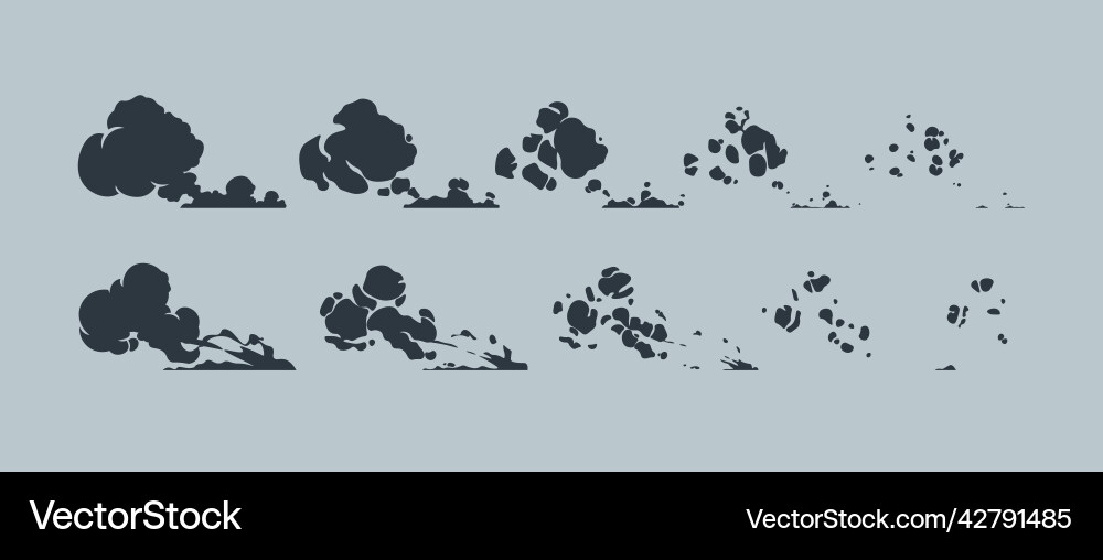 Run dust effect cartoon fast move smoke trace Vector Image