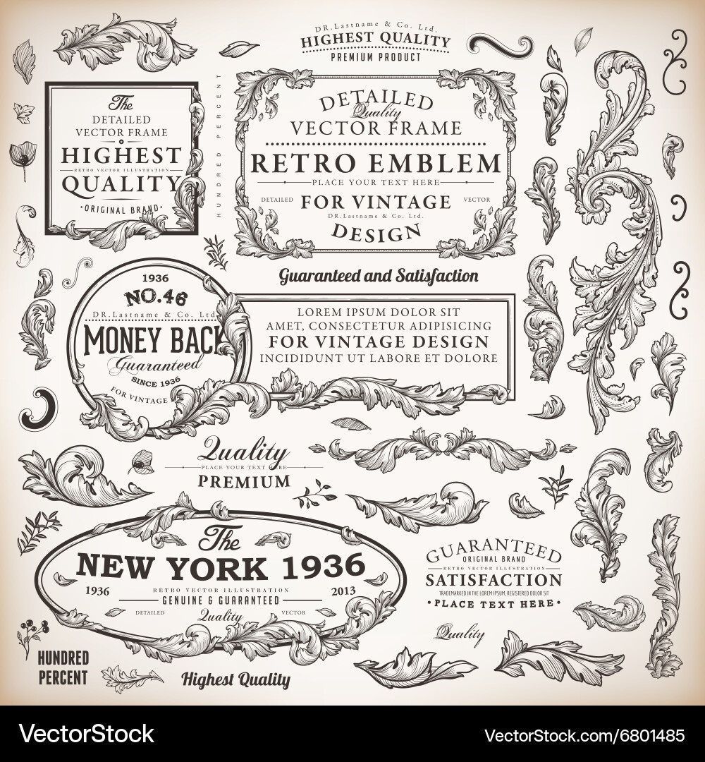 Vintage labels set Royalty Free Vector Image - VectorStock