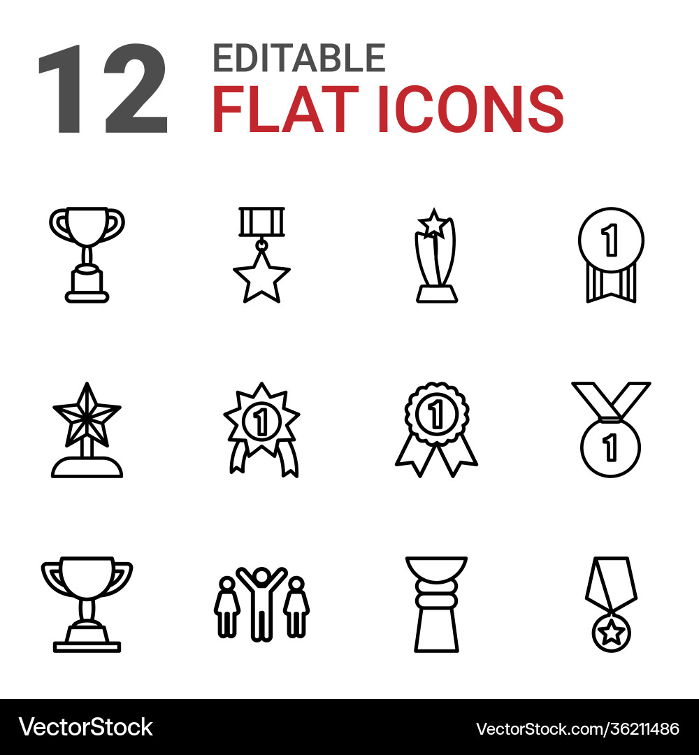 12 Wettbewerb Symbole Lizenzfreies Vektorbild