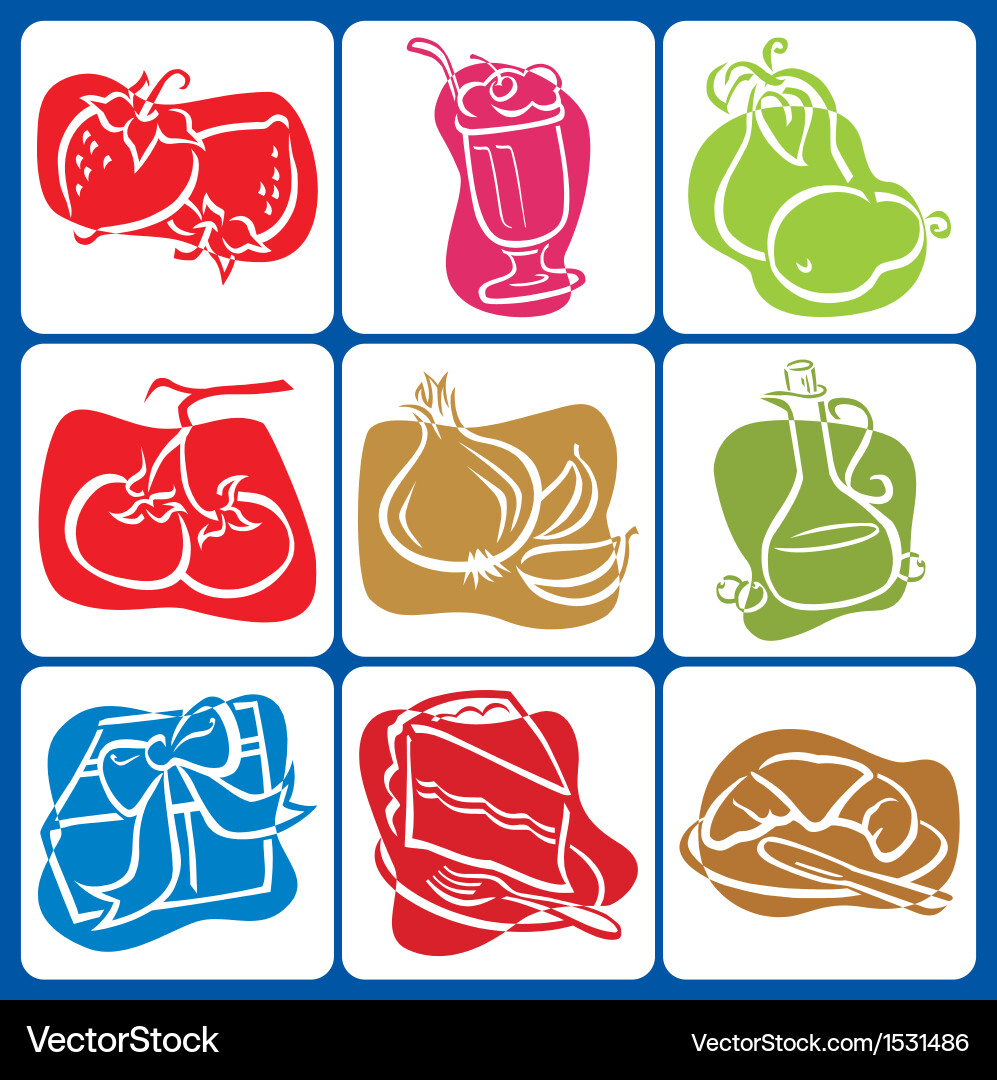 Abstract food icons Royalty Free Vector Image - VectorStock