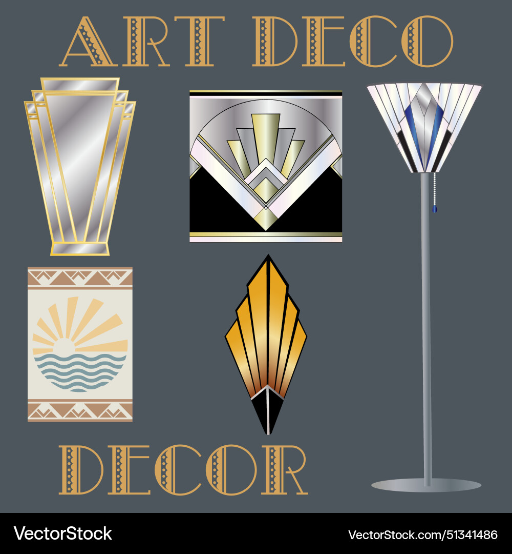 Ar deco decor elements Royalty Free Vector Image