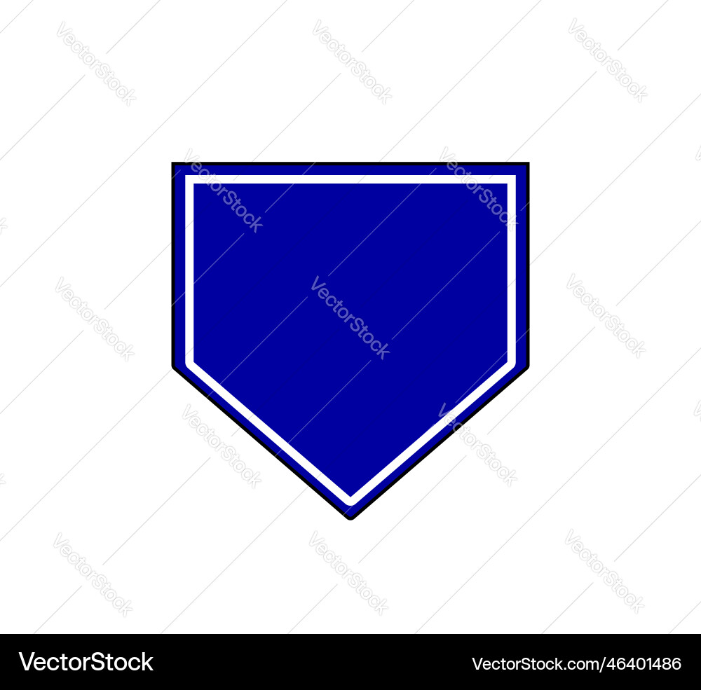 Baseball home plate icon crossed bats Royalty Free Vector