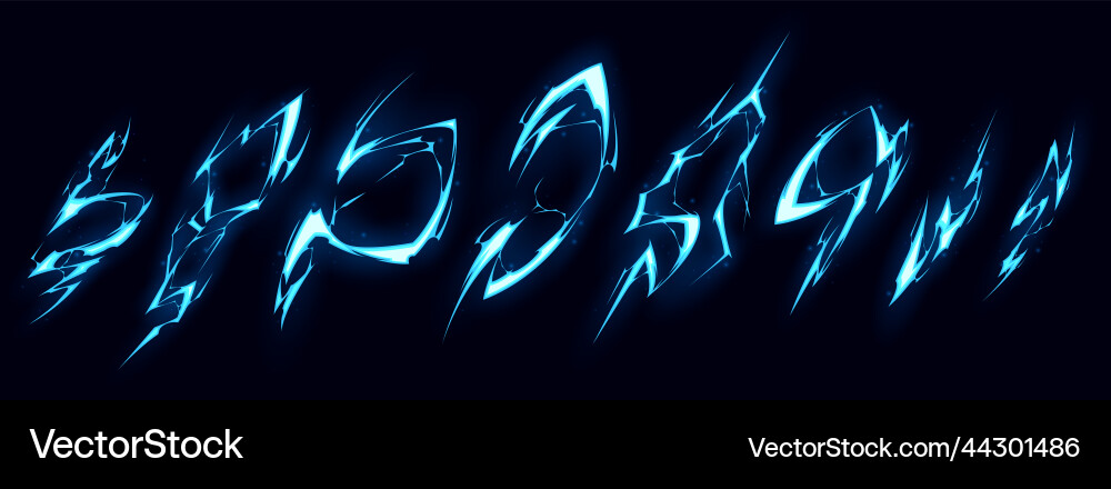 Cartoon lightning bolt effect isolated on black Vector Image