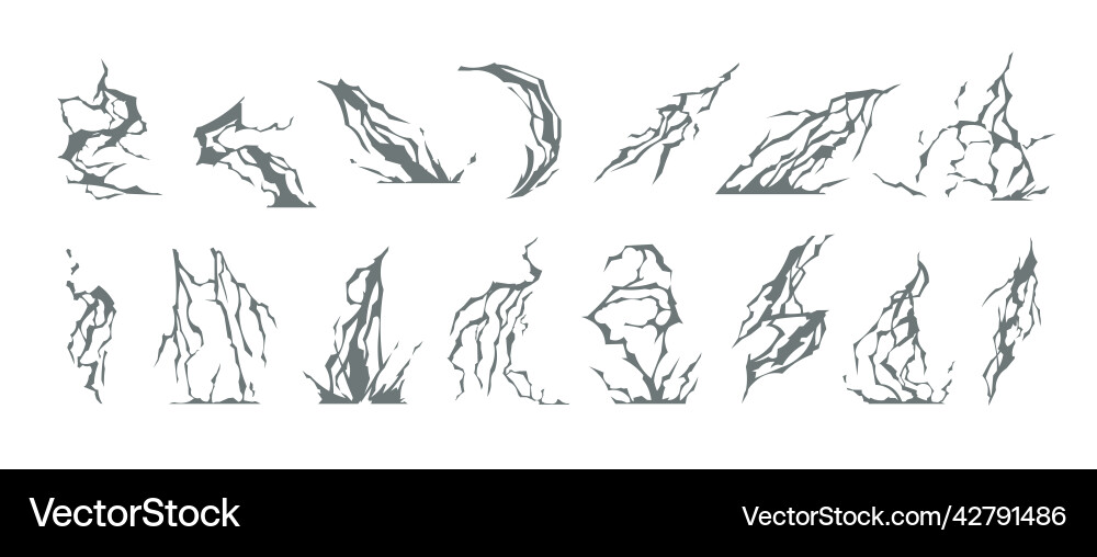 Cartoon thunderbolt effect lightning strike Vector Image