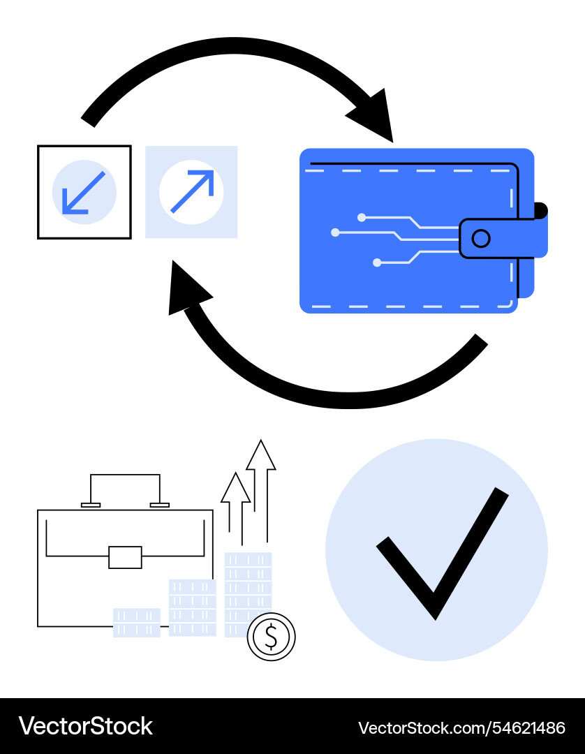Digital wallet and financial transaction concept Vector Image