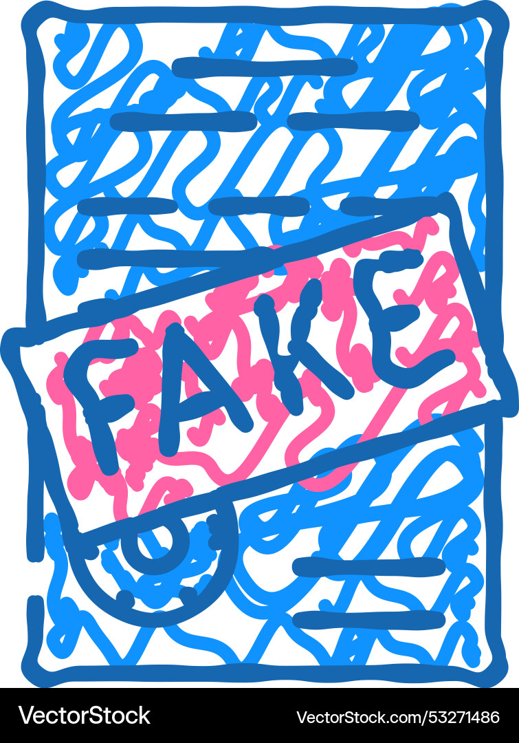 Fake document icon doodle Royalty Free Vector Image