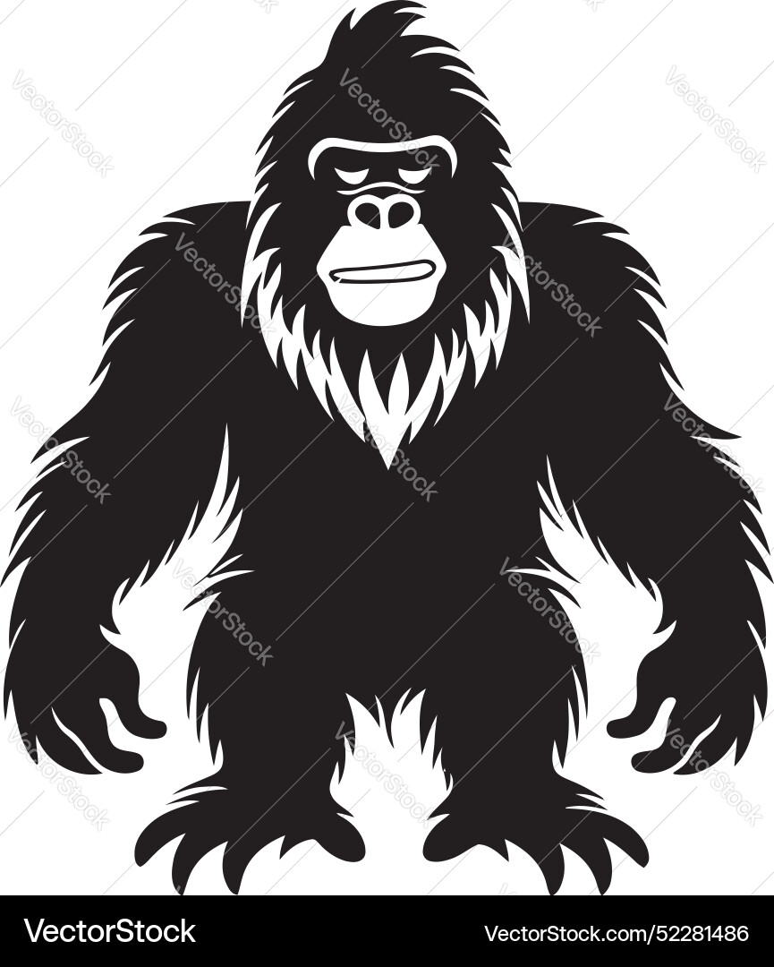 Forest folklore adorable sasquatch logo gentle Vector Image