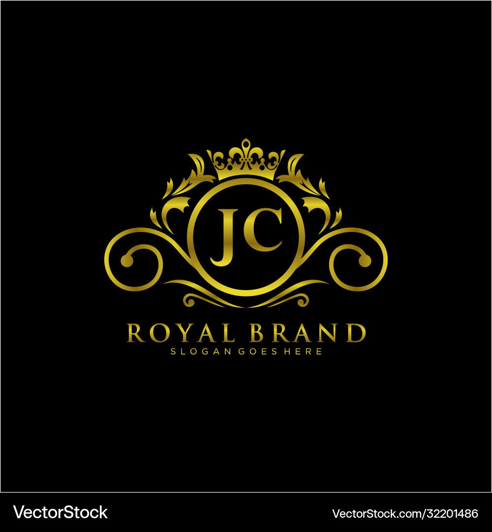Jc letter initial luxurious brand logo template Vector Image
