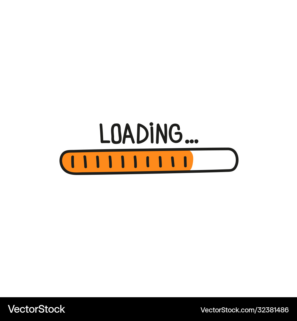 Loading bar doodle icon Royalty Free Vector Image
