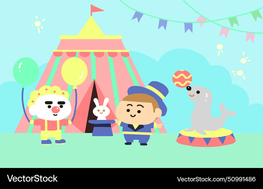 Magic performers in the circus Royalty Free Vector Image