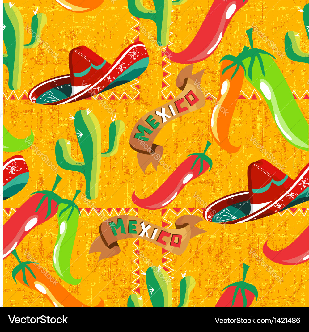 Mexican icons pattern Royalty Free Vector Image